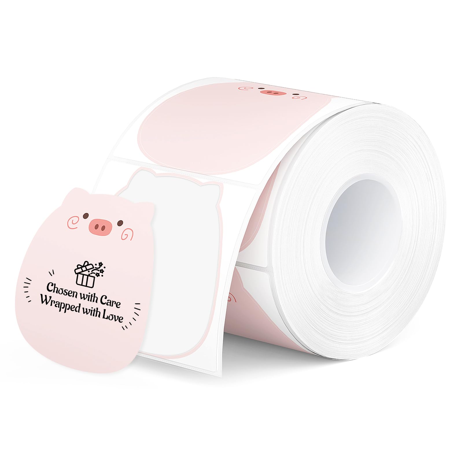 Snapklik.com : Cute Pink Pig Cartoon Thermal Labels, Waterproof Kawaii ...