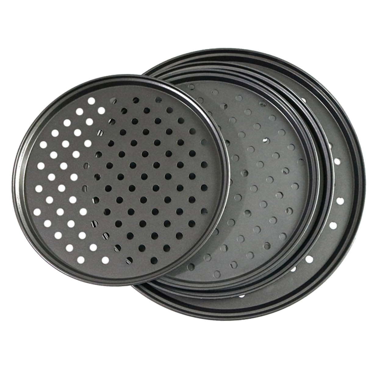 Amazon | NUOLUX 1個 炭素鋼のベーキングパン オーブン用ピザストーン ピザパン オーブン用の小さなピザパン ノンスティックピザパン ピザベーキングトレイ ピザオーブントレイ ...