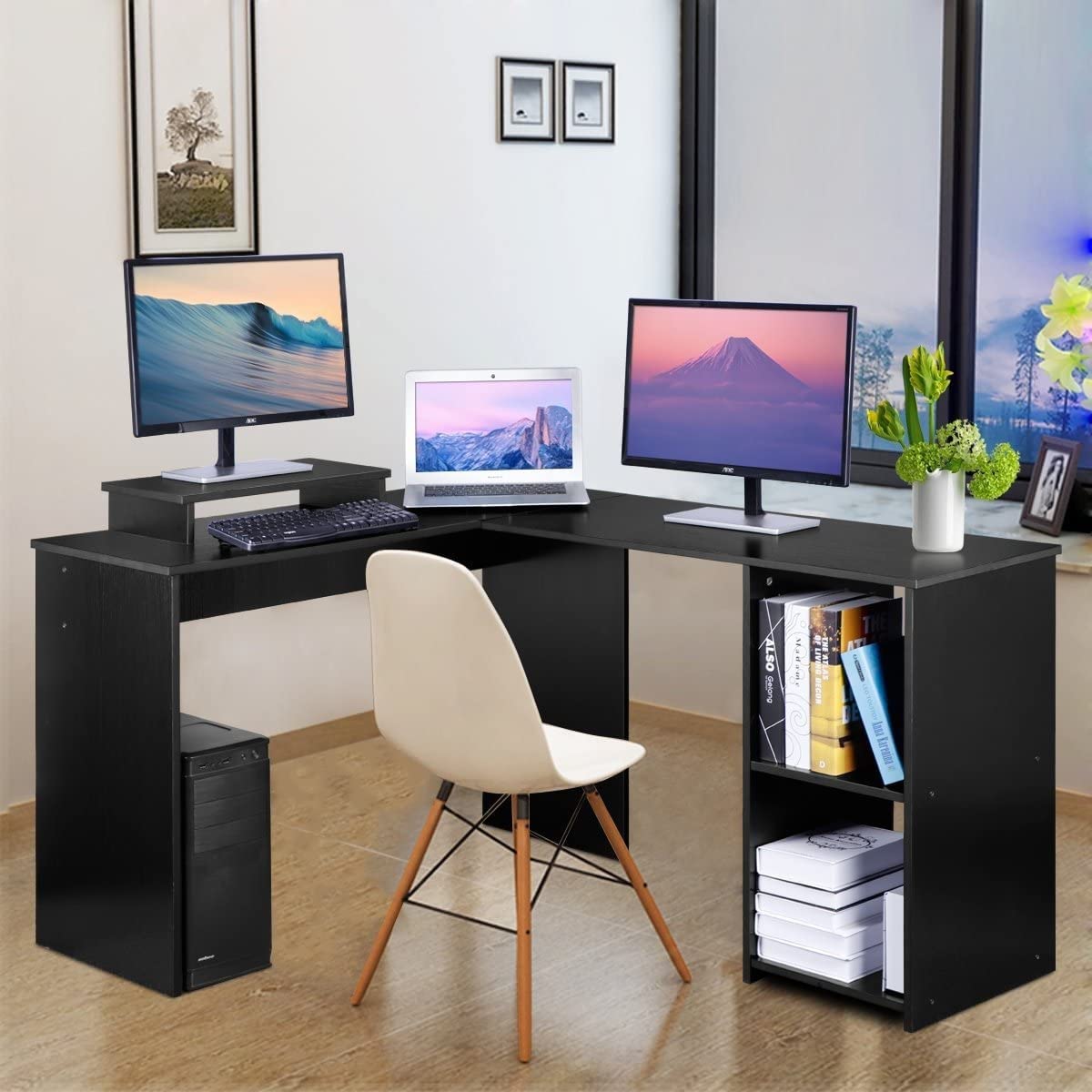 Yiibcio Home Office Writing Desk Study Table L Shaped Computer ...