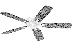 Scattered Skulls Gray - Ceiling Fan Skin Kit fits most 42 inch fans ...