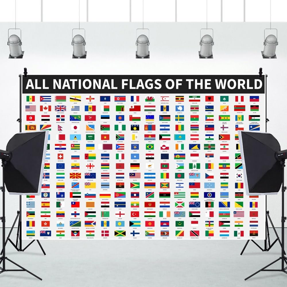 Flag Backdrop Loccor 15x10ft Fabric Country Flags Backdrop ...