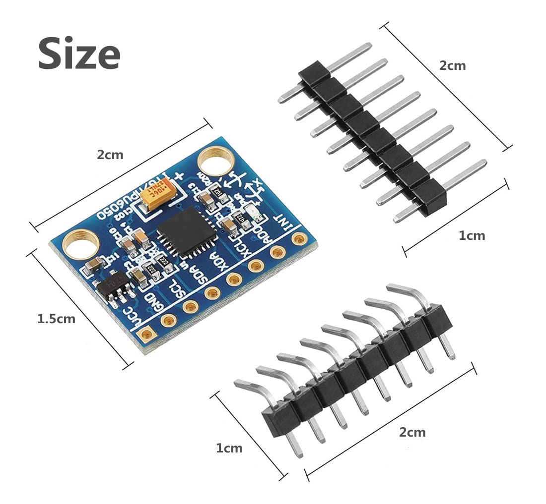 Buy Mpu6050 Sensor Accelerometer Gyroscope Module Gy 521 6 Dof Ad Converter I2c For Arduino