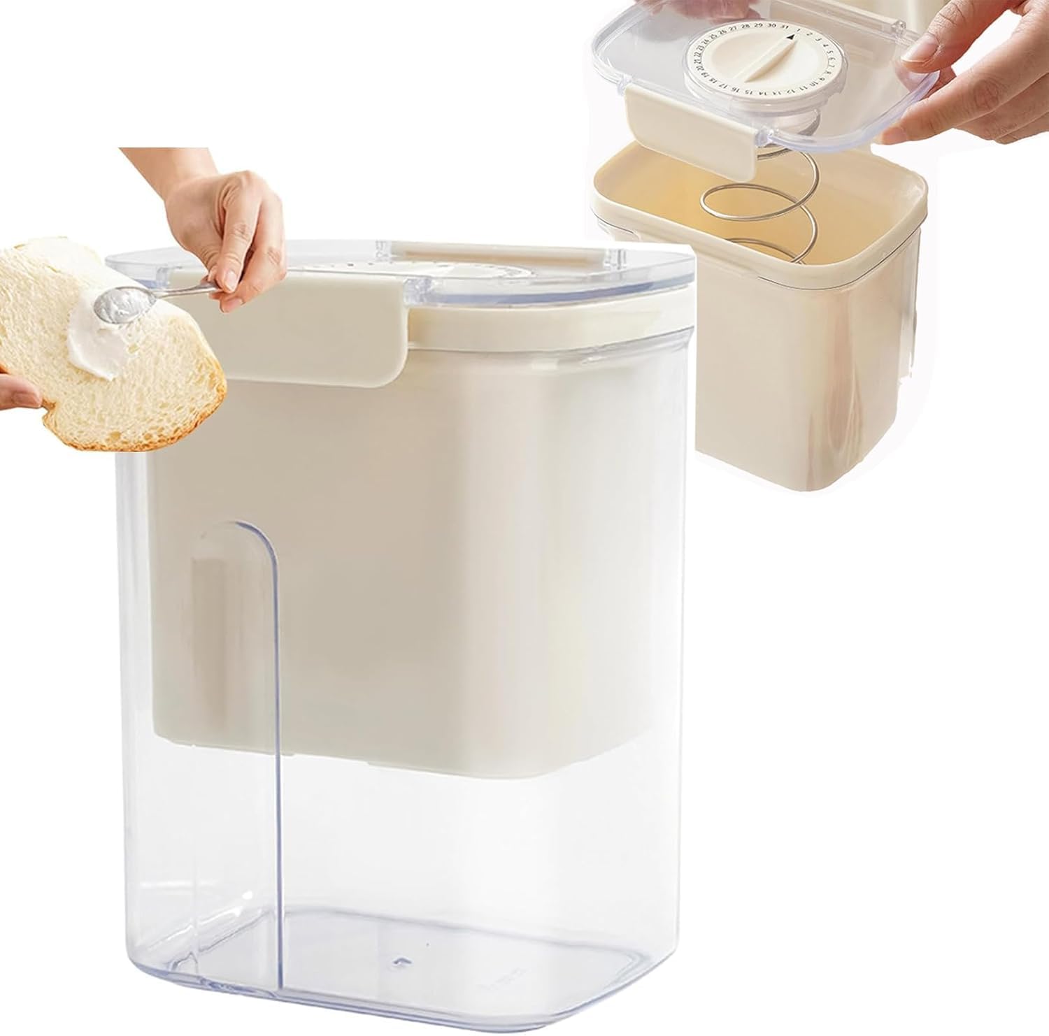 HASTHIP® Hung Curd Strainer Box 1000 ml, Greek Yogurt Maker, Spring ...