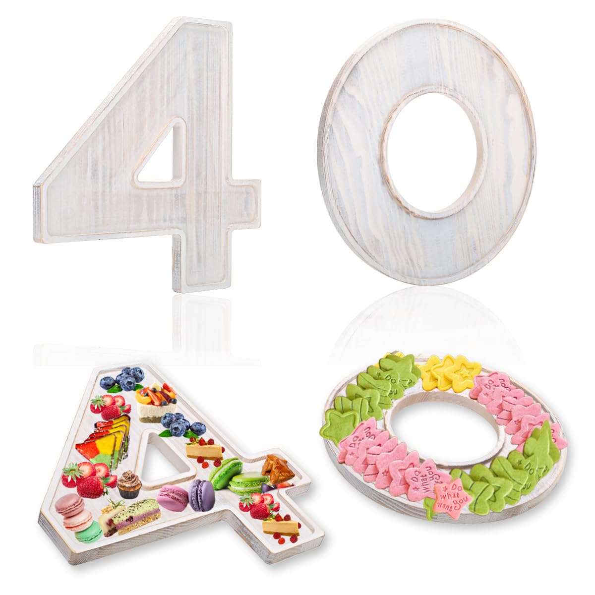 Amazon.com: 2pcs Wooden Number 40 Charcuterie Board Box, Reusable ...