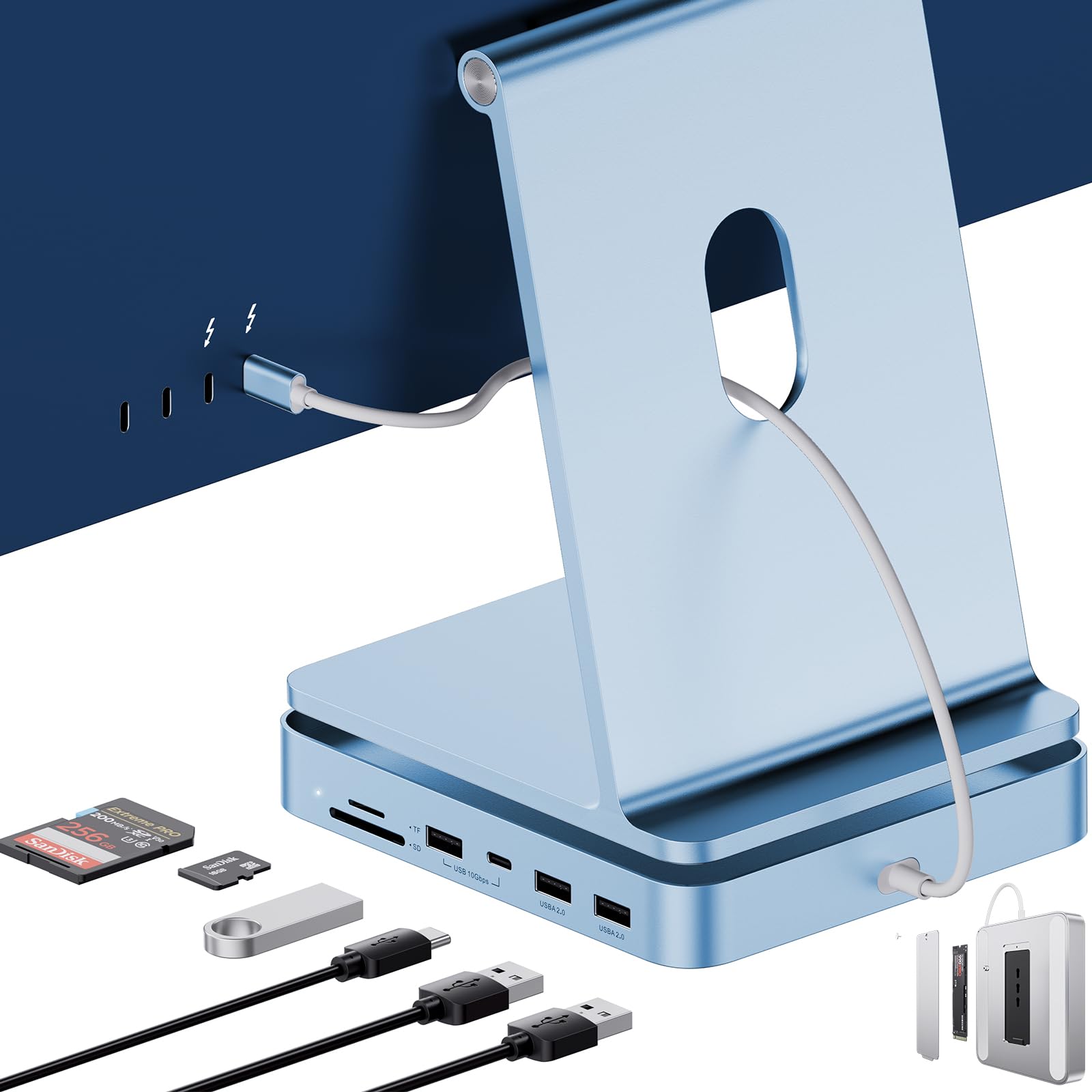 USB C HUB for iMac, PULWTOP 7 in 1 USB Hub Adapter iMac Accessories ...