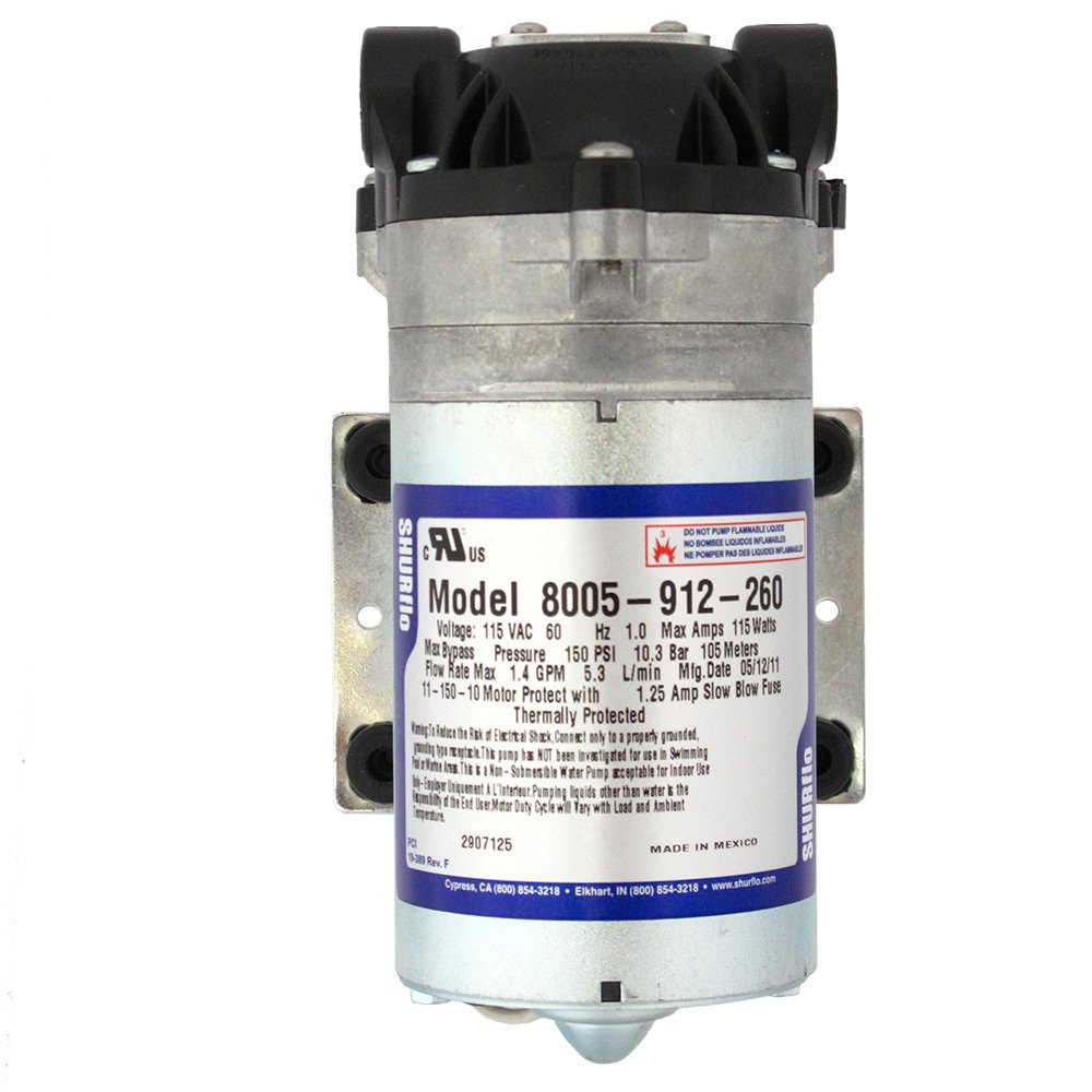 Shurflo 8005-912-260 115VAC 1.4GPM 100PSI BP 3/8 inch FPT 8000 Series ...