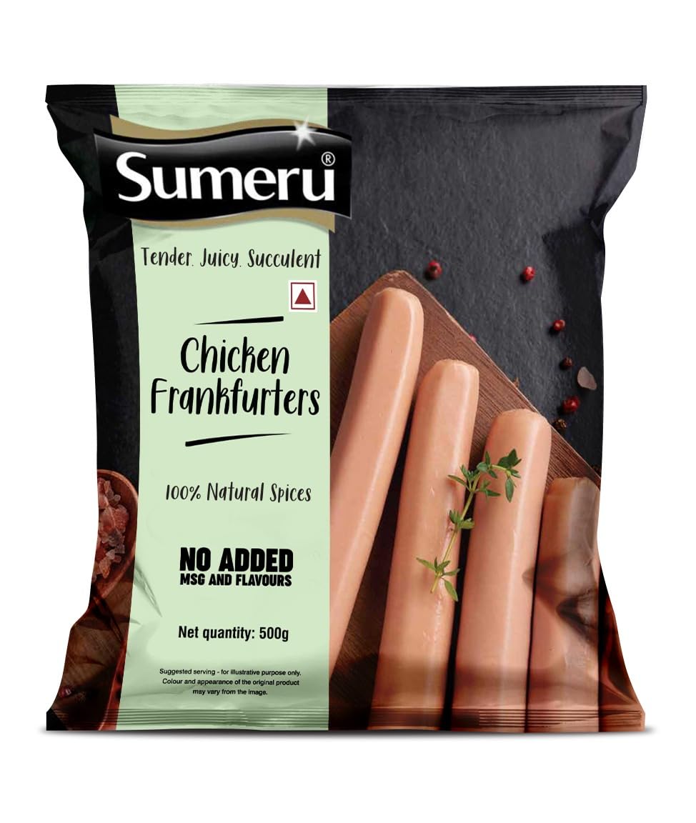 Sumeru Chicken Sausages Frankfurters, 500 g : Amazon.in: Grocery ...