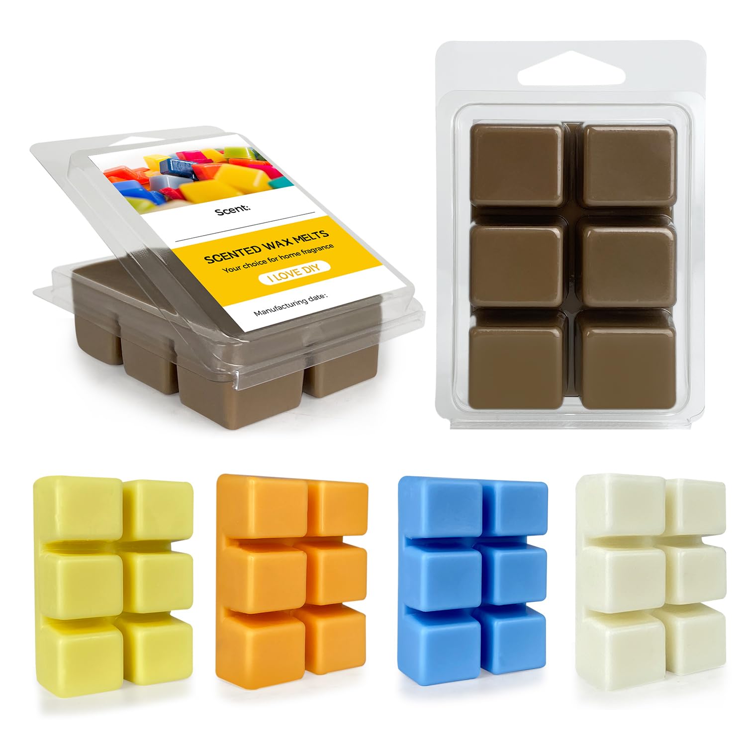 Snapklik.com : 50 Packs Wax Melt Molds, 6 Cavity Clear Empty Plastic ...
