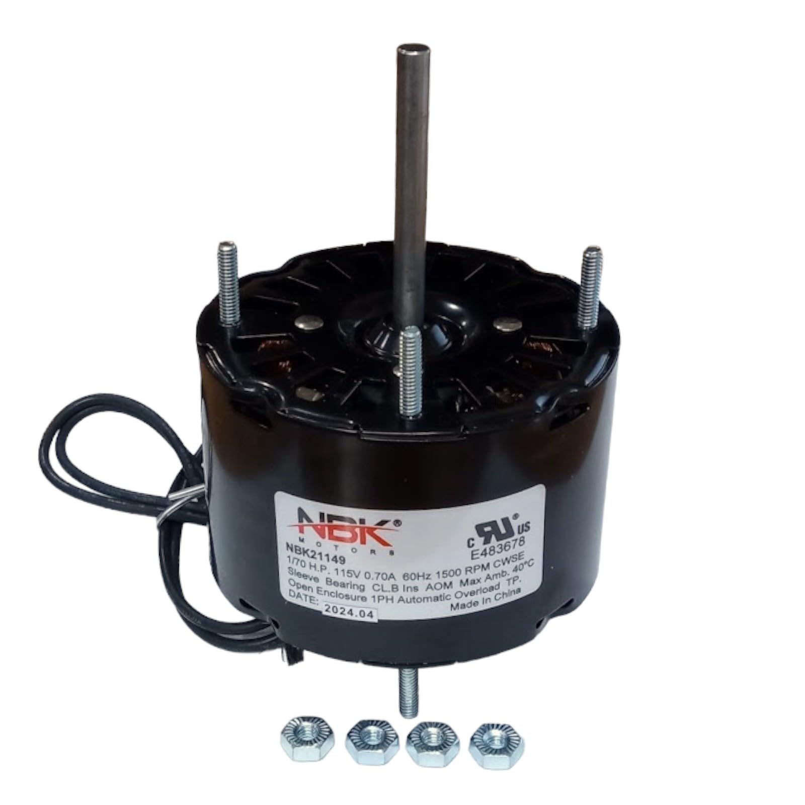 Fan Motor 3.3" Diameter 1/70 HP 1500 RPM 115 Volts CW Rotation Replaces ...