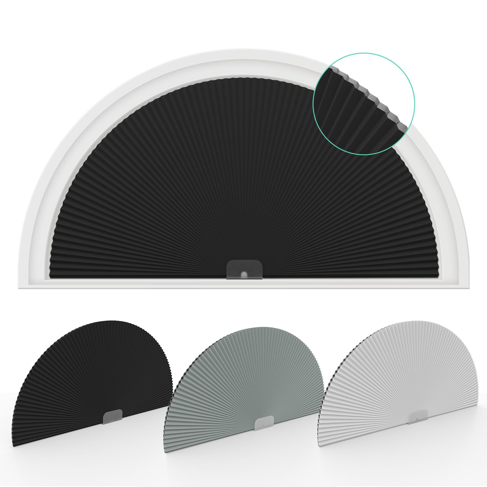 Amazon.com: Changshade Arch Window Shades Blackout,Half Moon(Radius: 24 ...