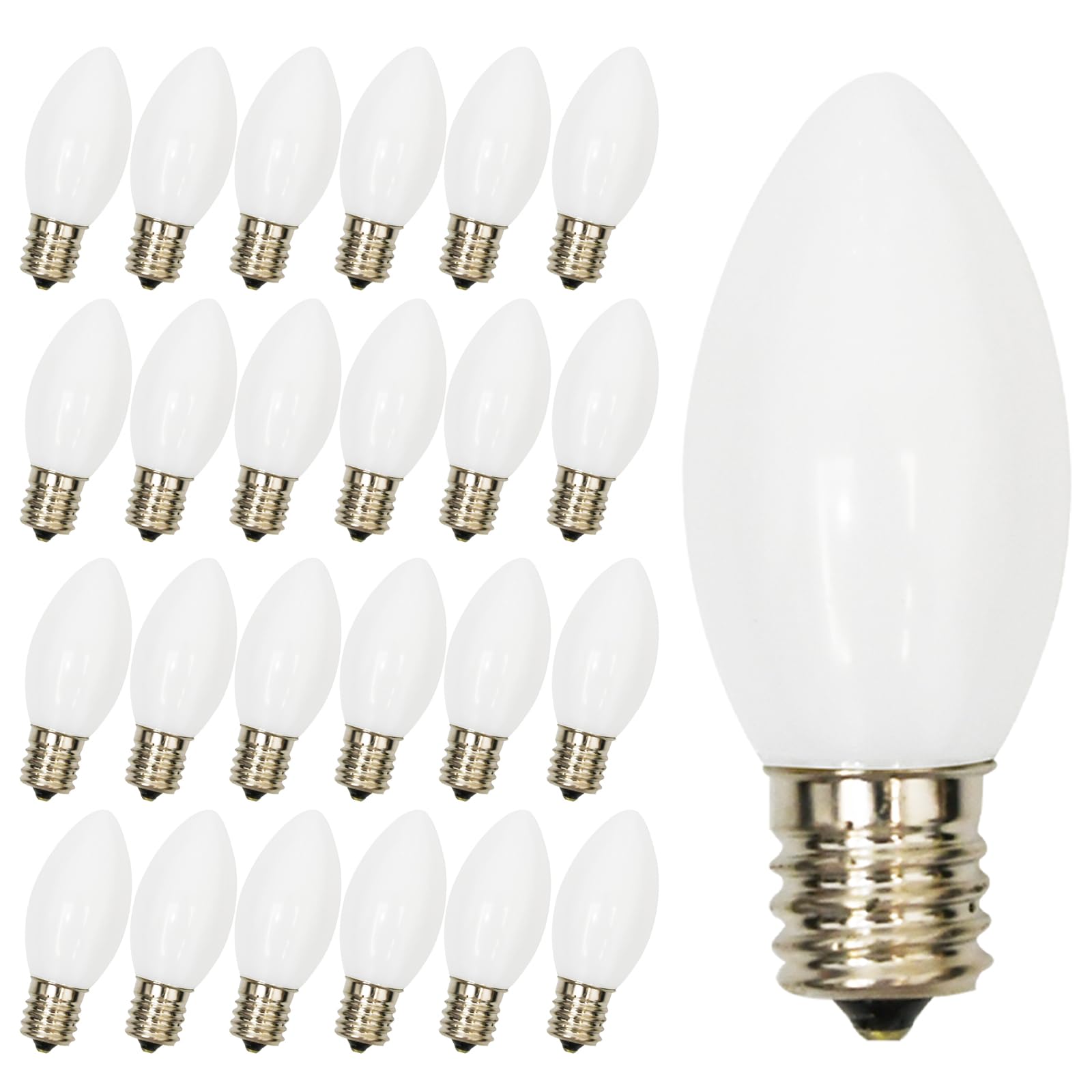 Oviejo 25 Pack C9 LED Christmas Light Bulbs, C9 White Christmas Bulbs ...