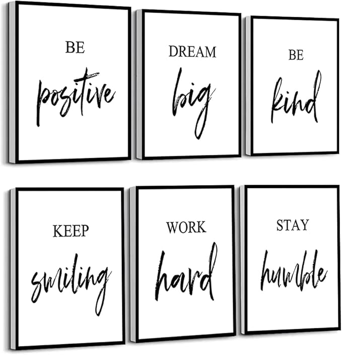 Amazon.com: Inspirational Wall Art, Framed Motivational Canvas Wall Art ...