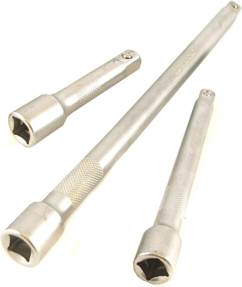 Toolzone 3 Piece 1/2" Chrome Vanadium Steel Extension Bar Set : Amazon ...