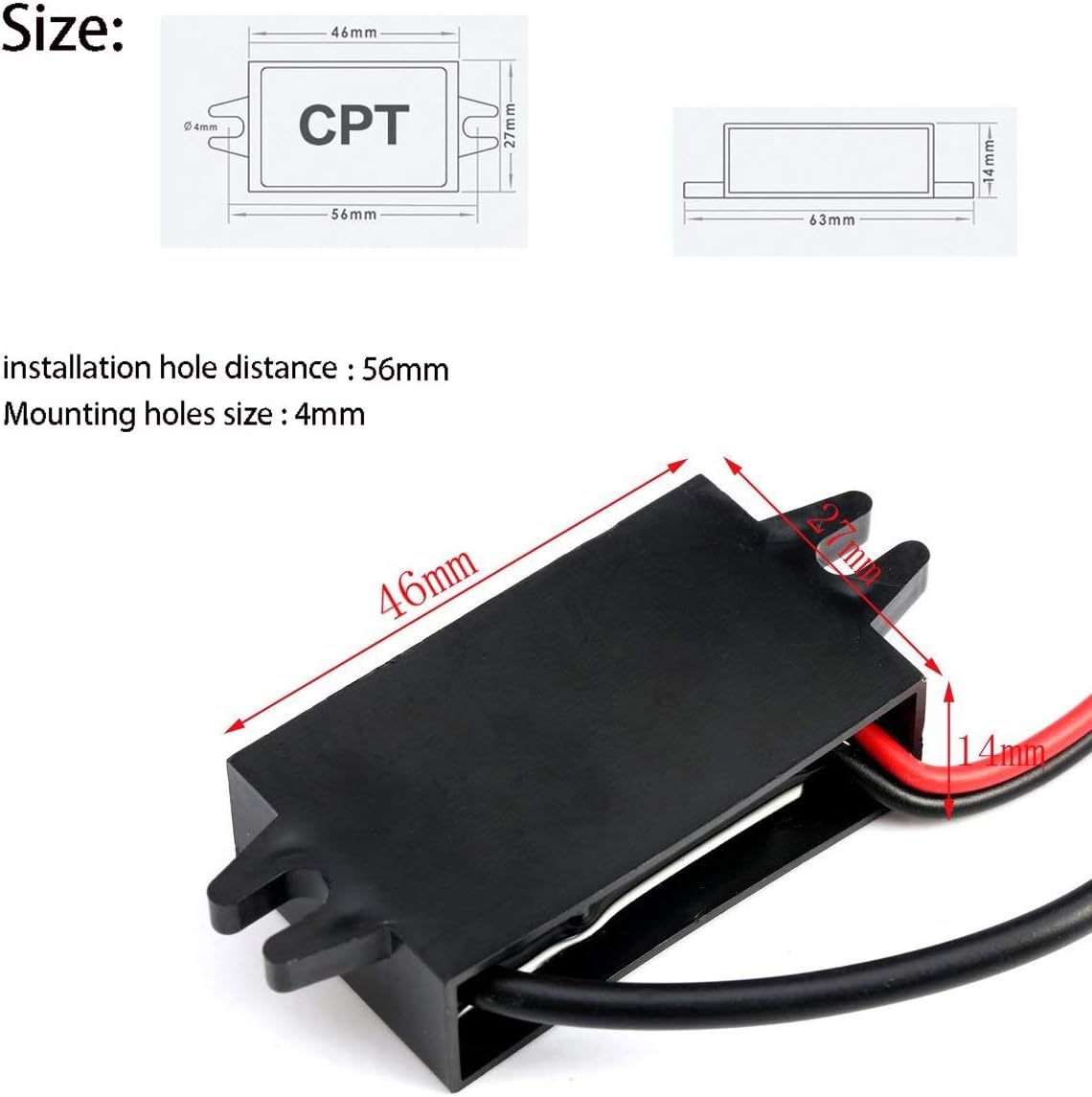 SSLHONG QC3.0 USB C DC DC Converter Buck Module 8-35V 12V/24V to 5V 3A ...