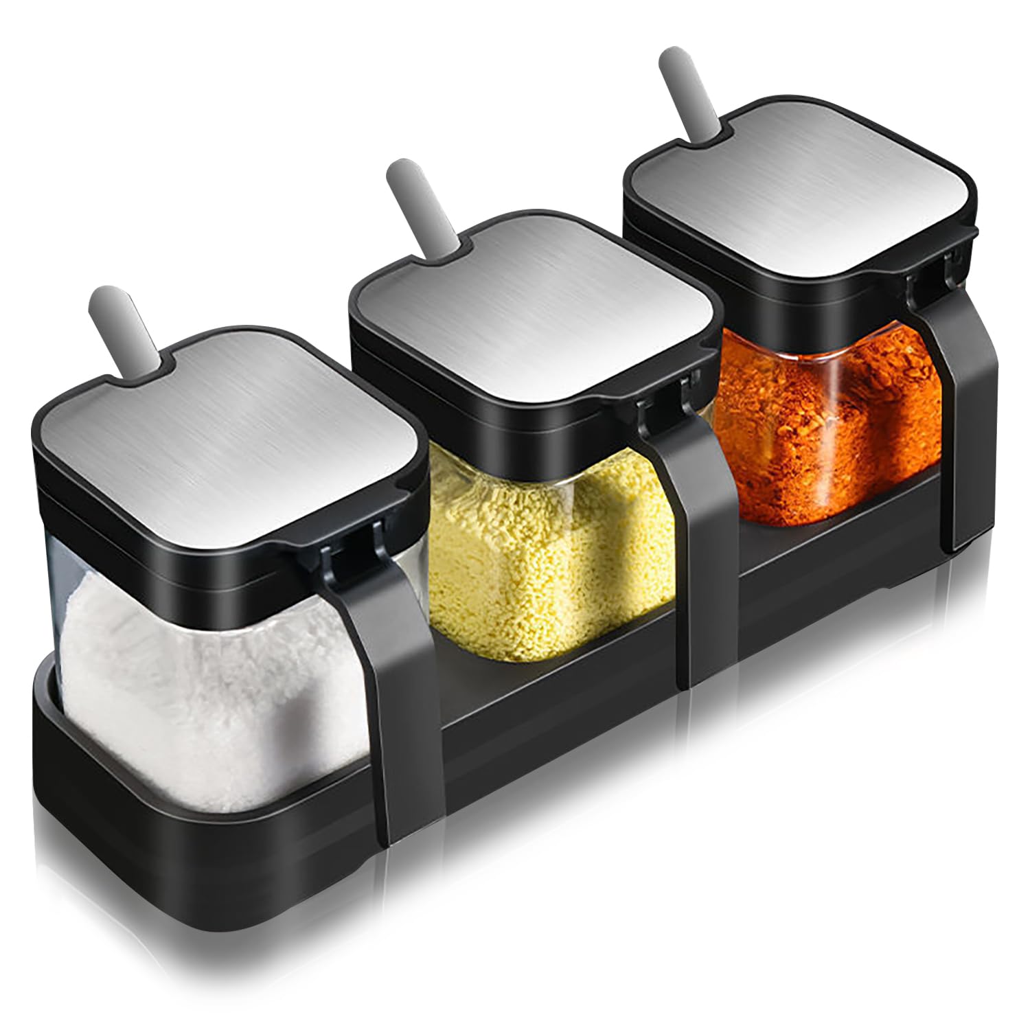 3PCS Spice Set,Hot Chocolate Station Jars,Seasoning Jars with Lids and ...