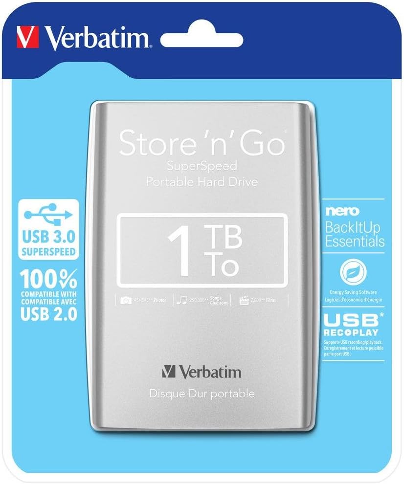 Verbatim 53177 2TB Store 'n' Go USB 3.0 Portable Hard Drive - Black ...