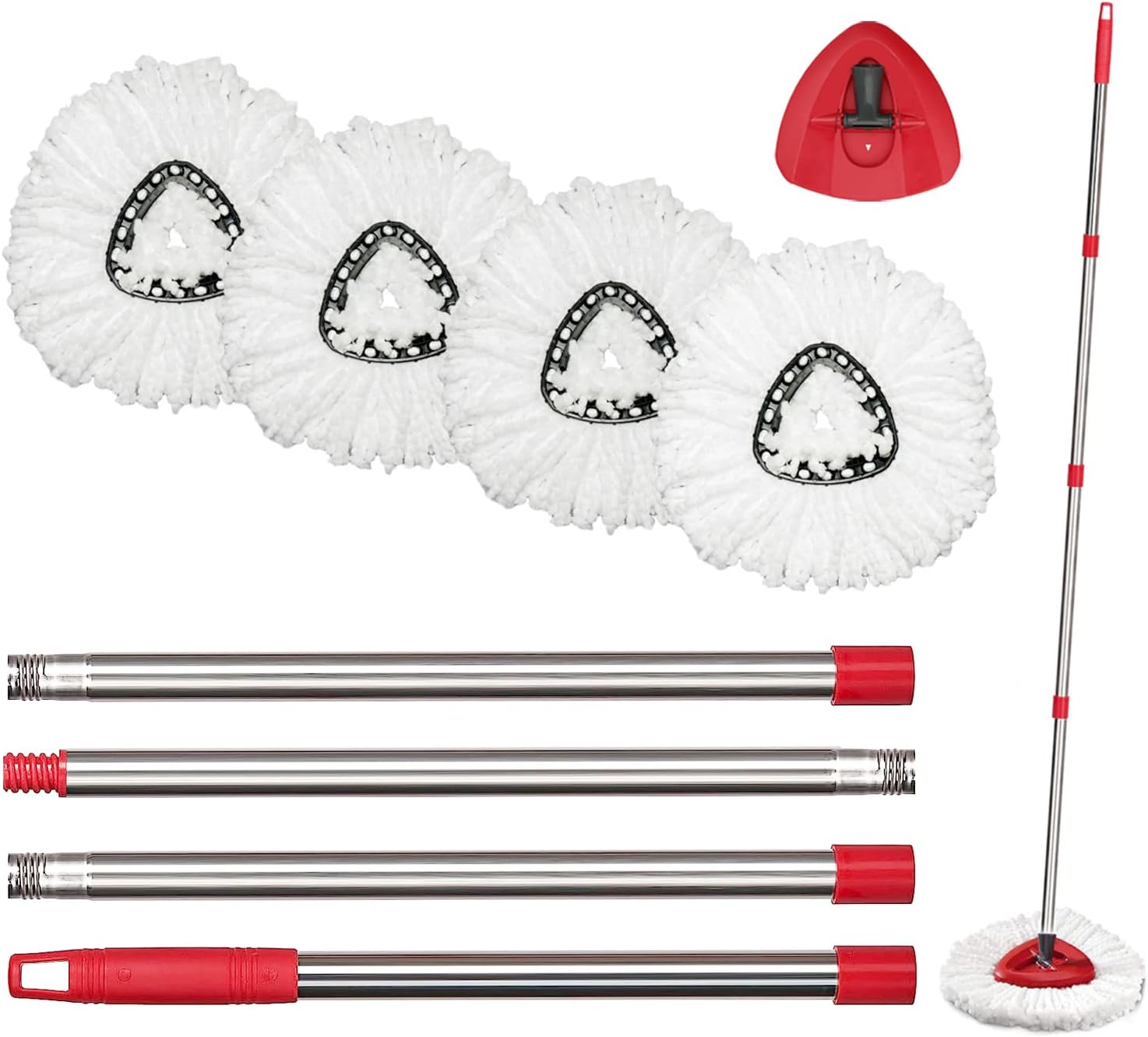 Amazon.com: O-Cedar Spin Mop Replacement Head Set with Base and 30" to ...