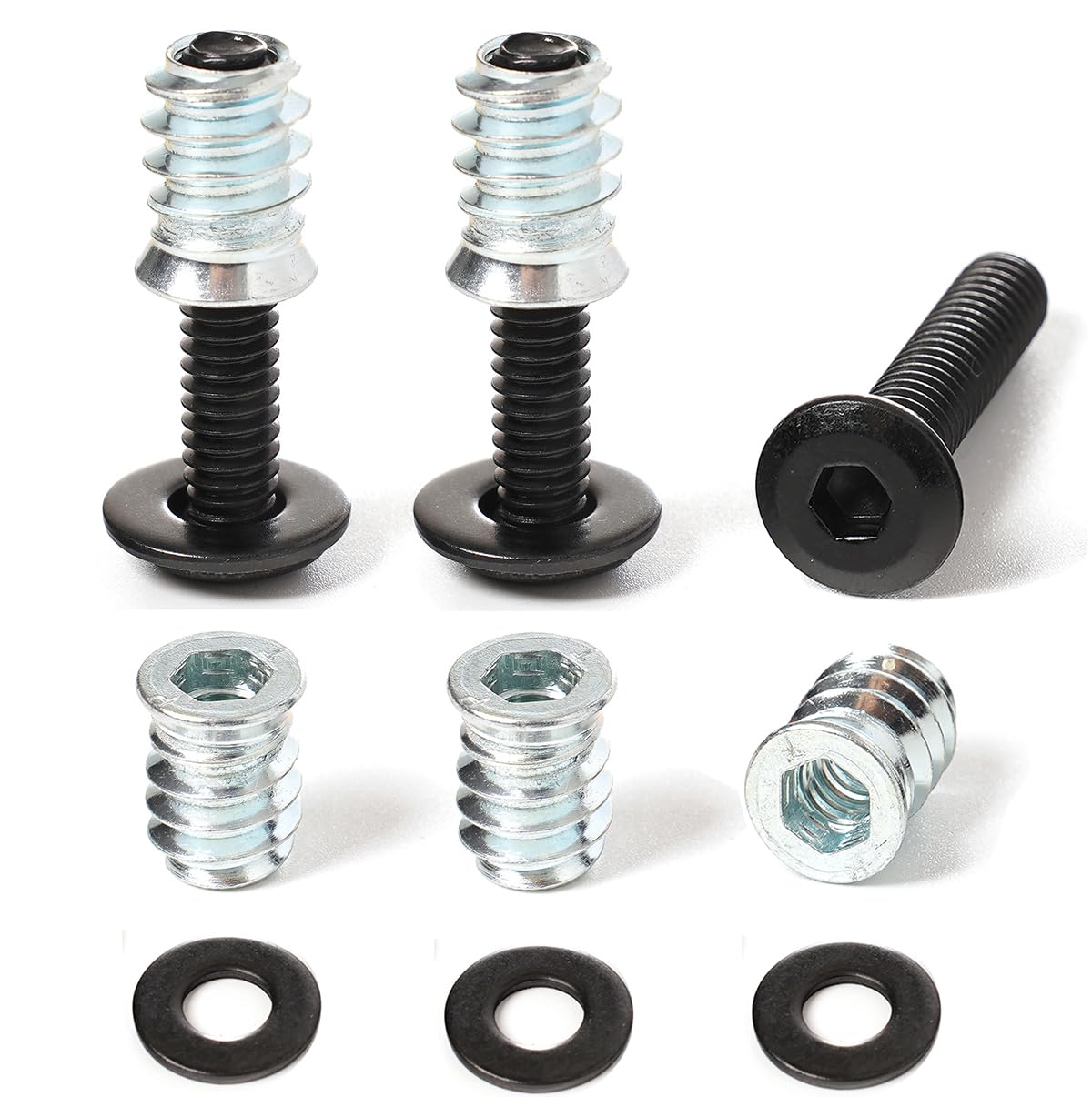 Snapklik.com : 30 Sets 1/4-20 Threaded Inserts And Bolts Kit For ...