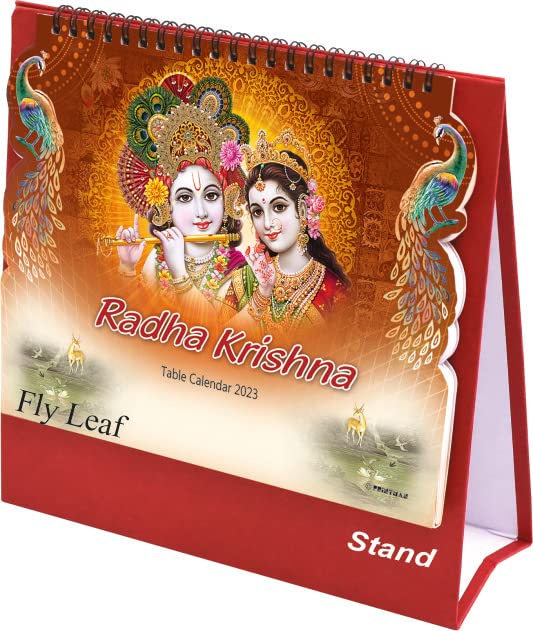 Printman Designer Paper Die Cut Radha Krishna Table Calendar, Desktop ...