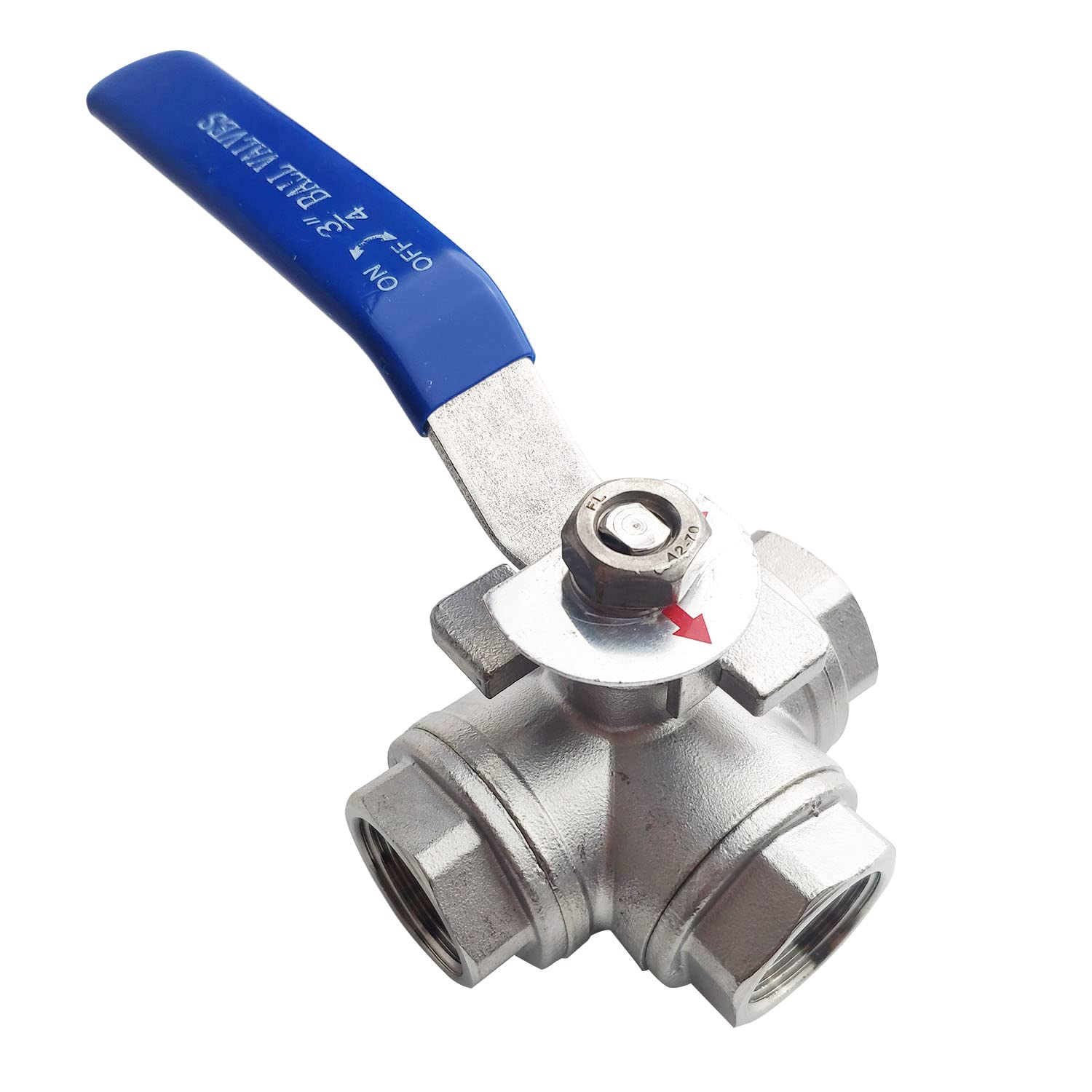 Snapklik.com : 3/4" L-Type 3-Way Ball Valve Female NPT 316 Stainless ...