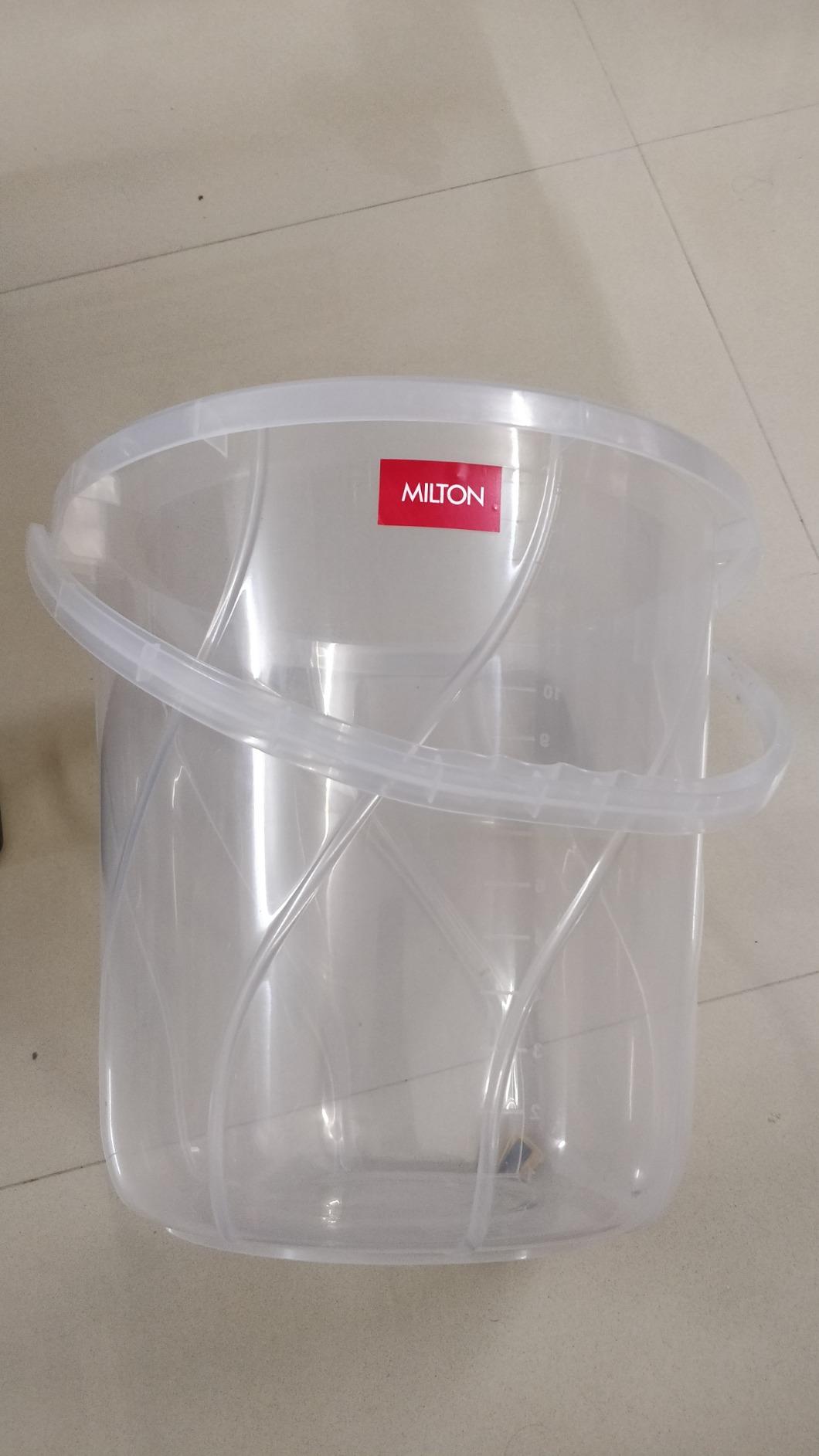MILTON Plastic Orbit Bucket With Mug, Transparent, Bucket 20 L And 1 L ...