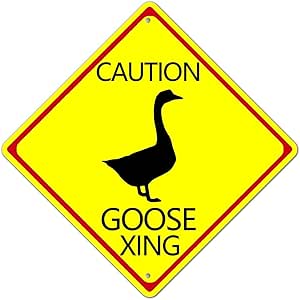 Amazon.com: Goose Xing Crossing Sign Caution Goose Xing Rustic Vintage ...