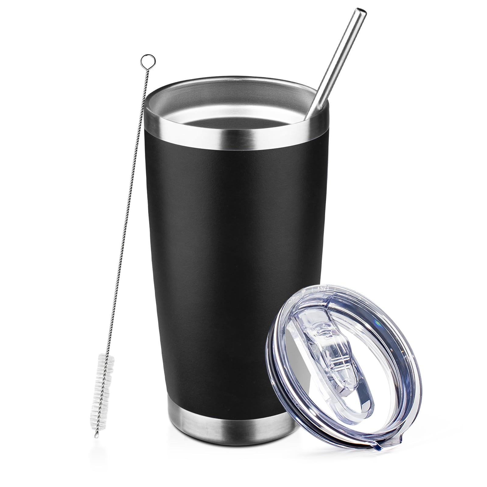 Amazon.com | 20oz Tumbler with Lid and Straw Double Wall Powder Coated ...