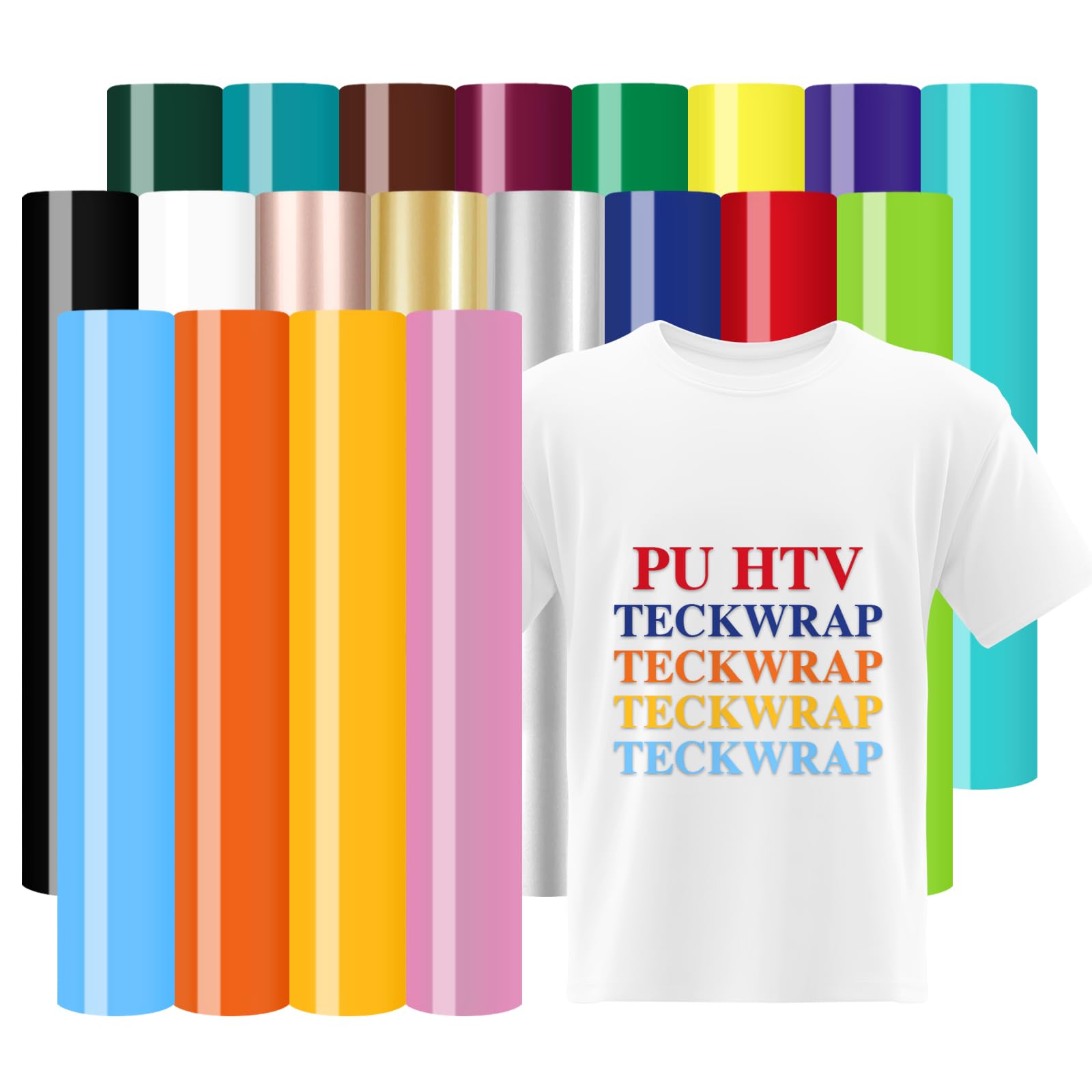 Amazon.com: TECKWRAP HTV Heat Transfer Vinyl Bundle - 20 Sheets 12" x ...