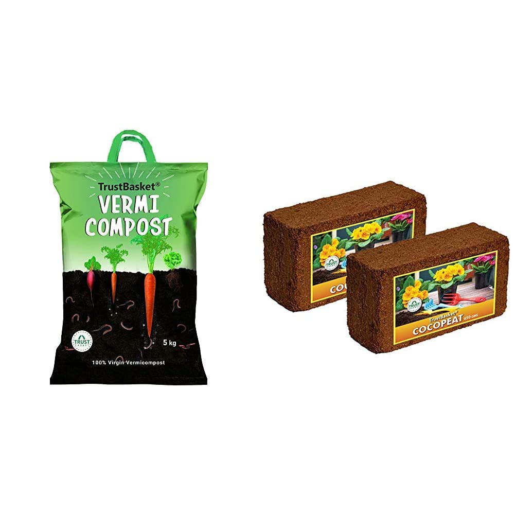 Buy TrustBasket Vermicompost Fertilizer Manure for s - 5 KG & COCOPEAT ...
