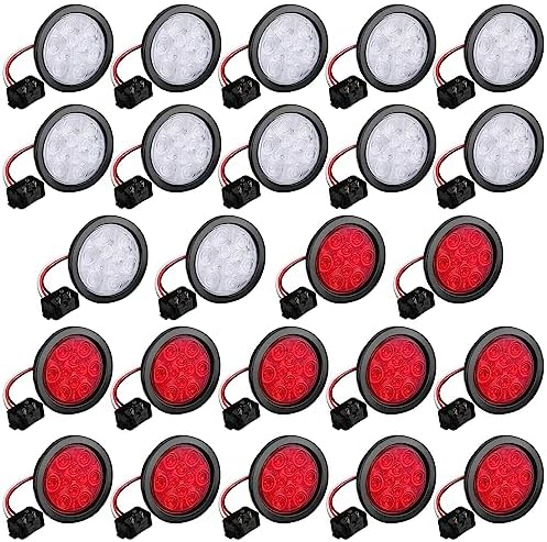 Amazon.com: 24 Pcs 4 Inch Round LED Tail Trailer Lights, 10 LED Trailer ...