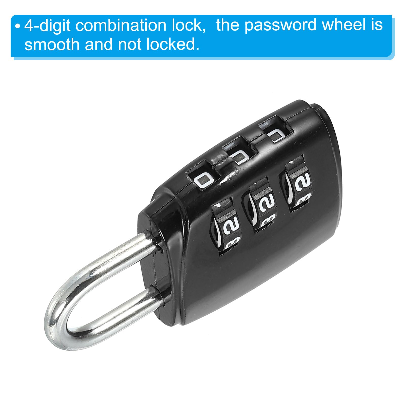 PATIKIL Security Steel Cable with 3 Digit Combination Lock, 4.9Ft/1.5M ...