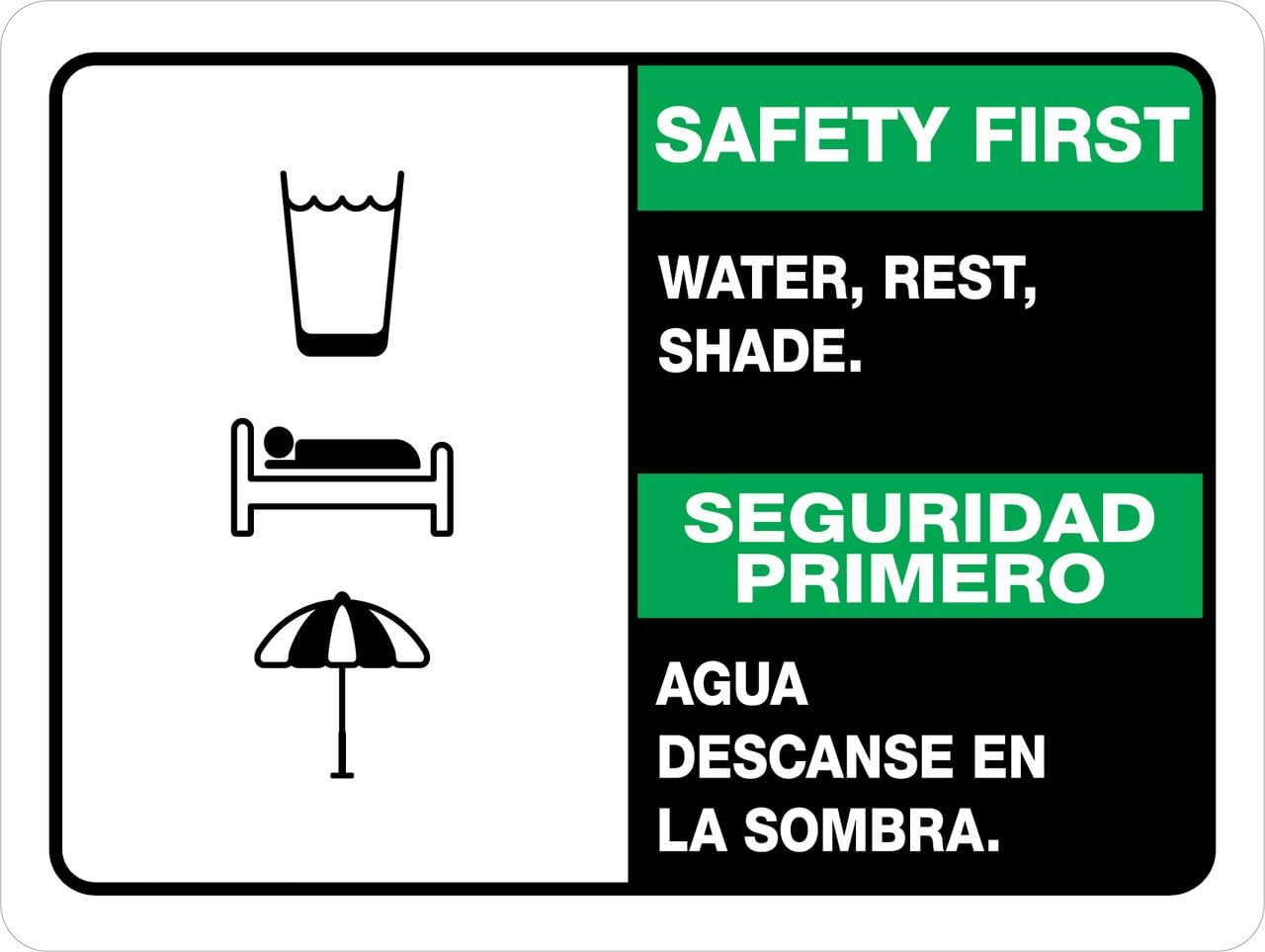 Safety First Sign In Spanish
