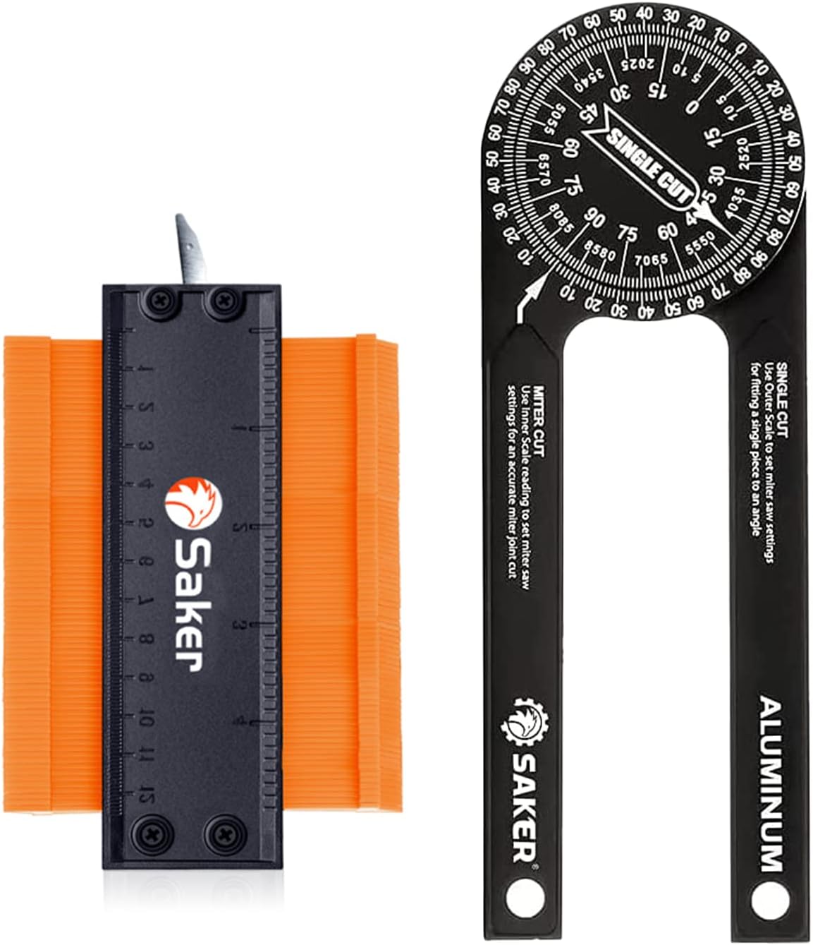 Saker Miter Saw Protractor&Saker Contour Gauge (5 Inch Lock) Profile ...