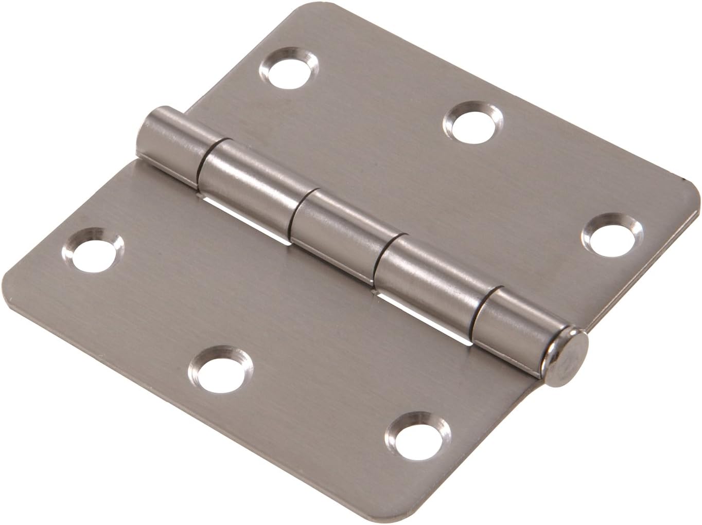 Hardware Essentials Round Corner 1/4" Full Mortise Door Hinge Stainless ...