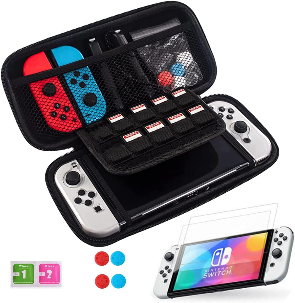Funda para Nintendo Switch OLED, 6 EN 1 Accesorios Estuche para ...