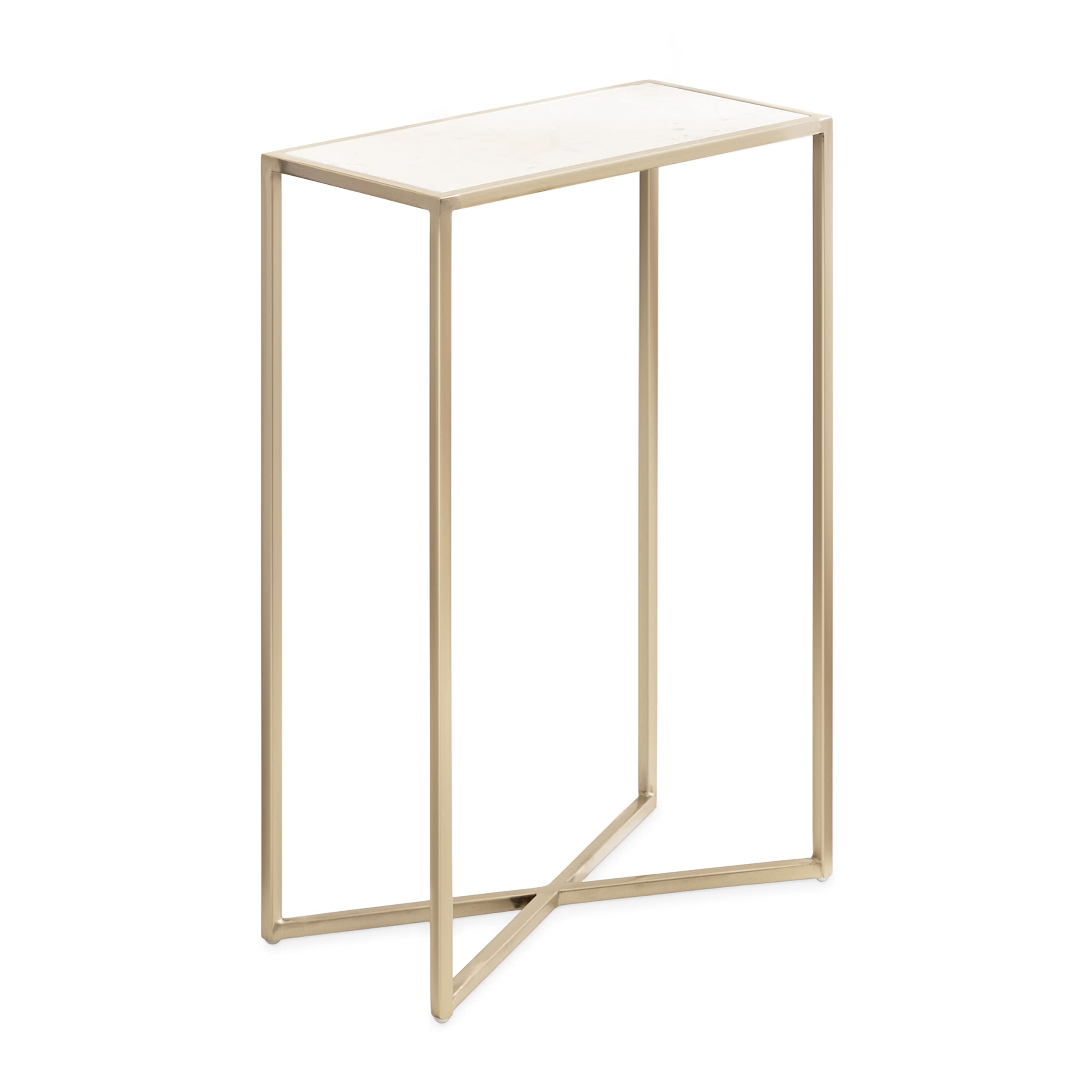 Kate and Laurel Jaspur Modern Slim Side Table, 16 x 8 x 24, White ...