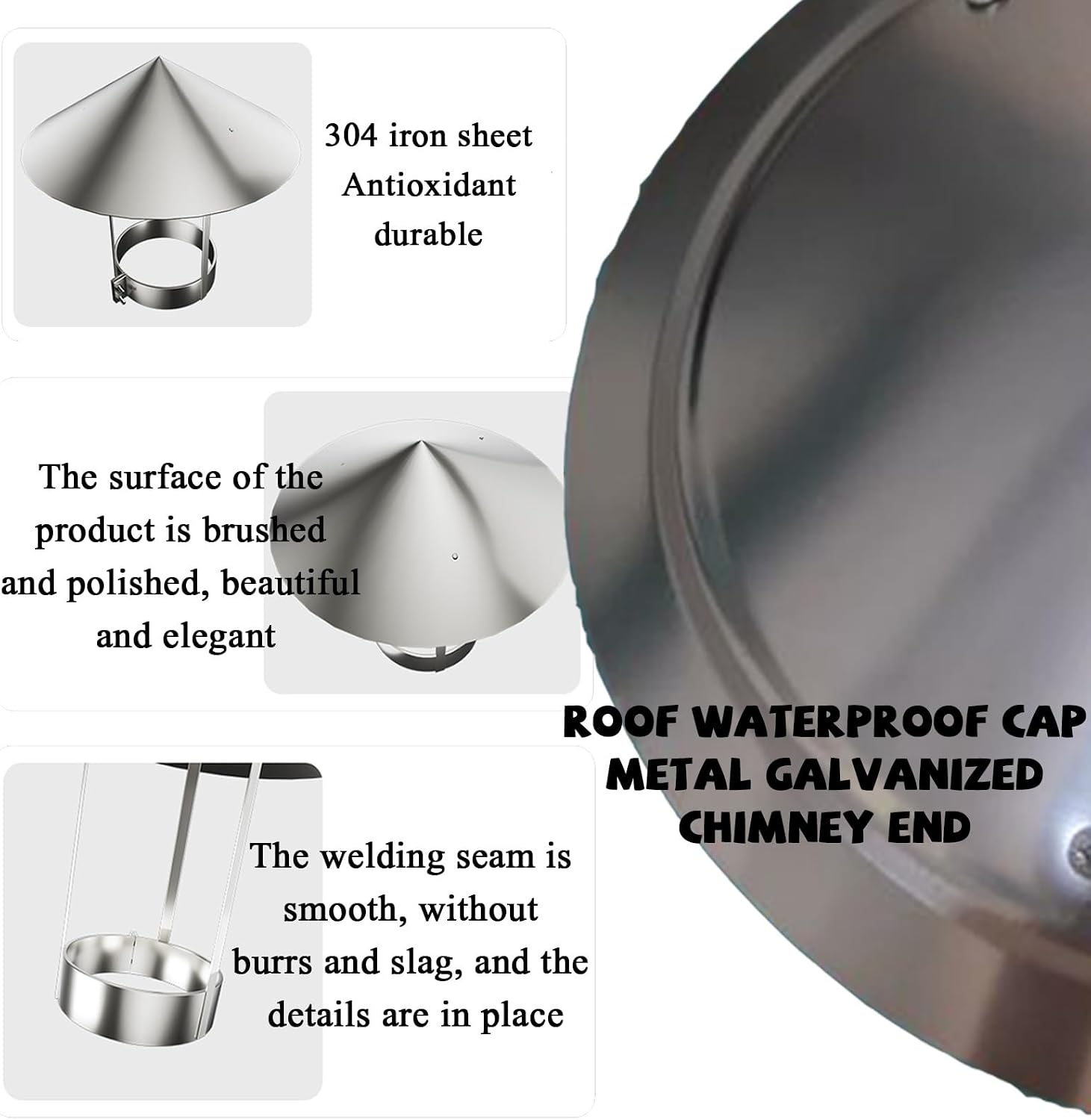 304 Galvanized Rain Cap,universal chimney cap,Roof Chile | Ubuy