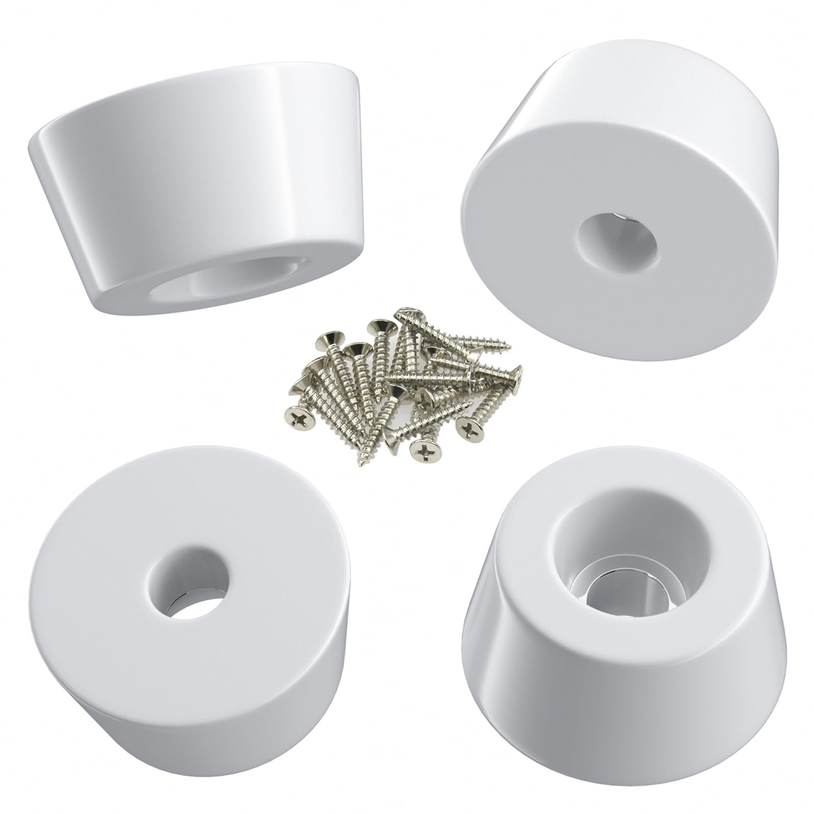 20 PCS White Rubber Feet Pads with Screws for Funitures (26_x_21_x_13 ...