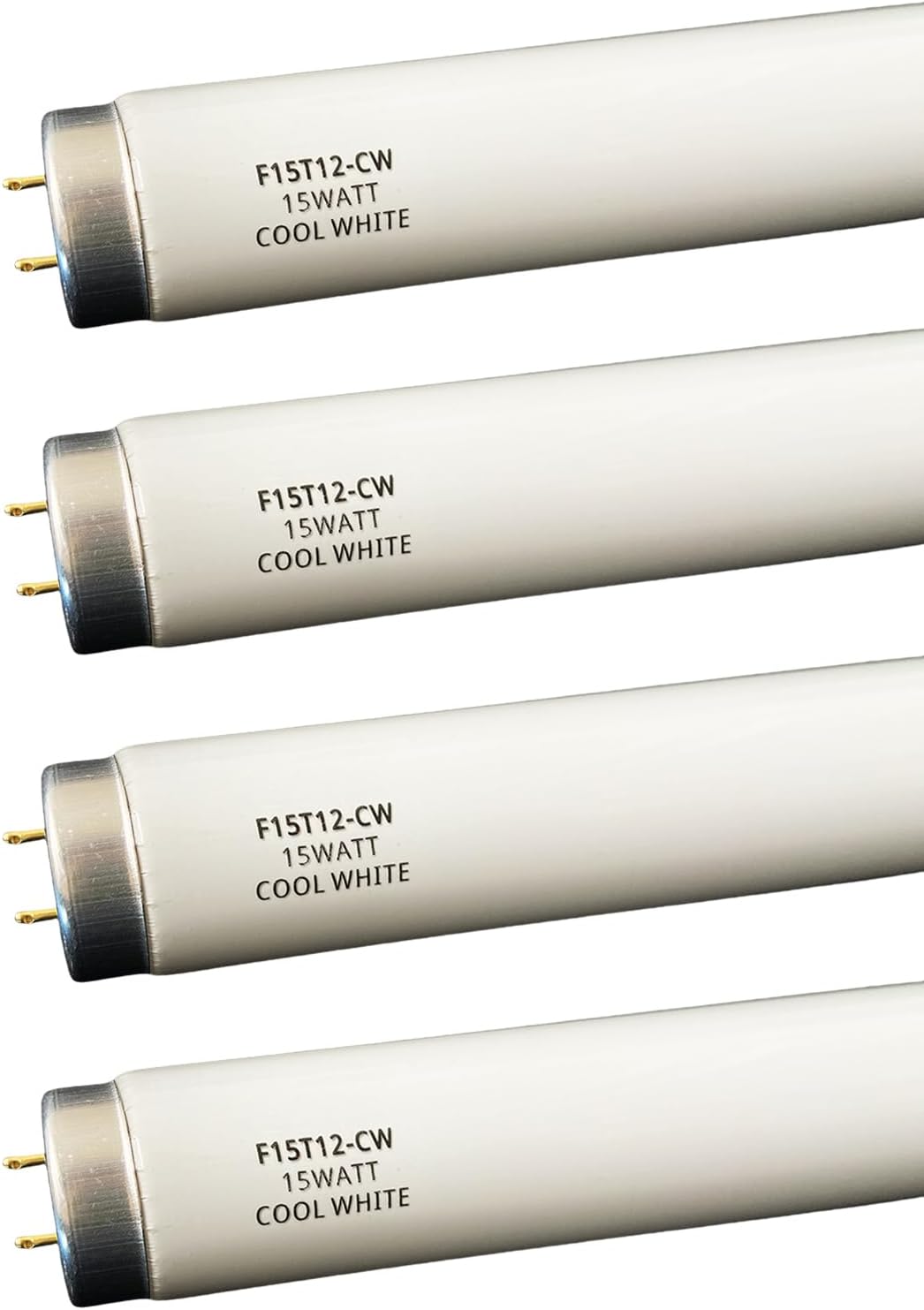 F15T12-CW Cool White 15 Watt Fluorescent Light Bulbs 4100K Lamp, T12 ...