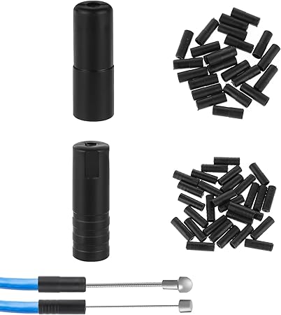 Cobee 50 Pcs Bike Cable End Caps - Black Plastic Bike Brake & Throttle ...