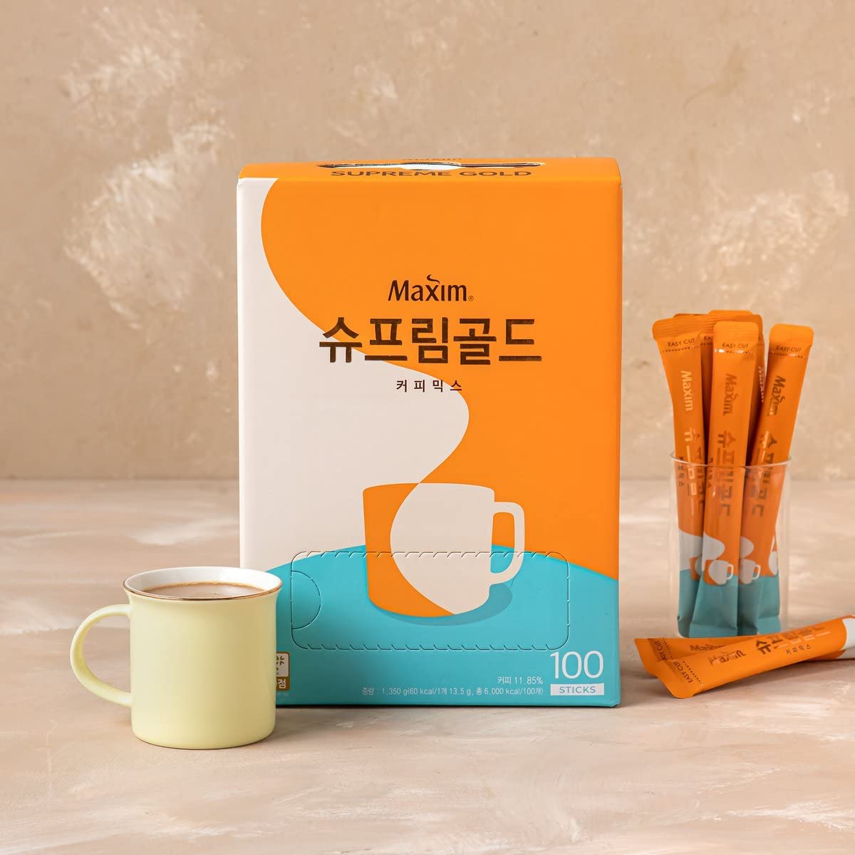 Snapklik.com : Maxim Supreme Gold Coffee Mix Korean Instant Coffee Packets