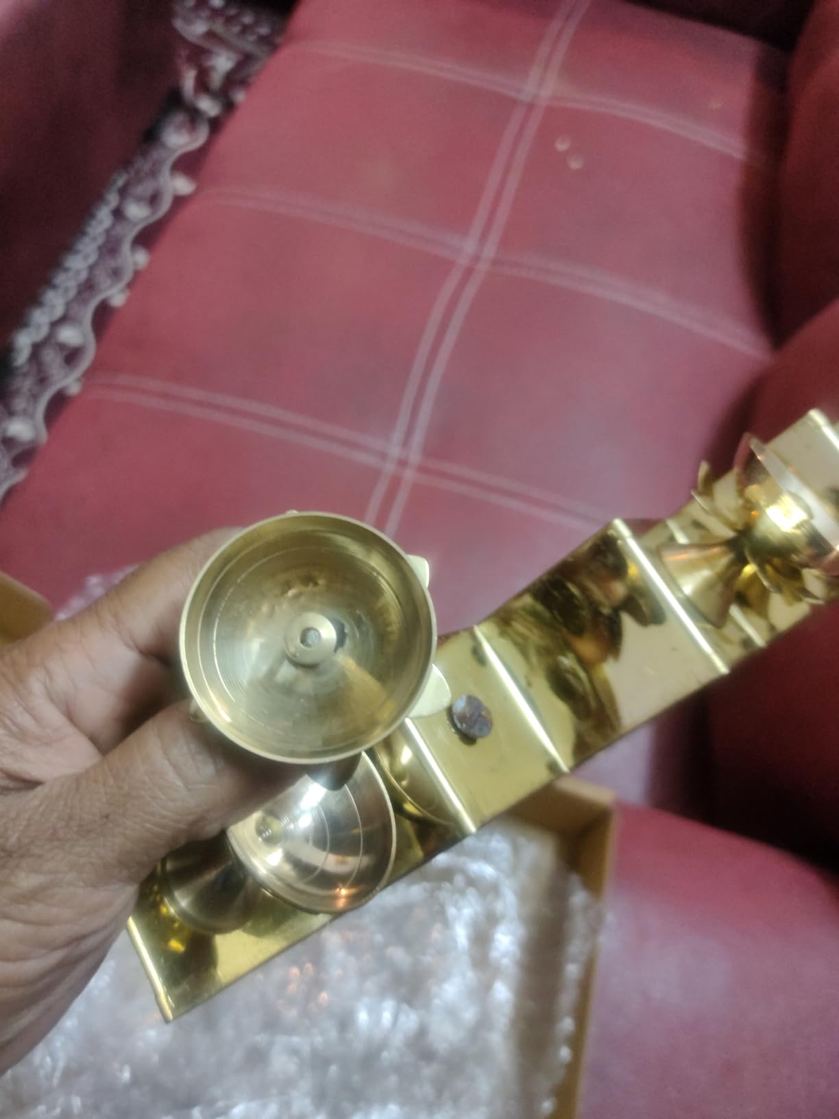 Buy ServDharm 5 Steps Decorative Brass Diya for Puja & Gifting Online ...