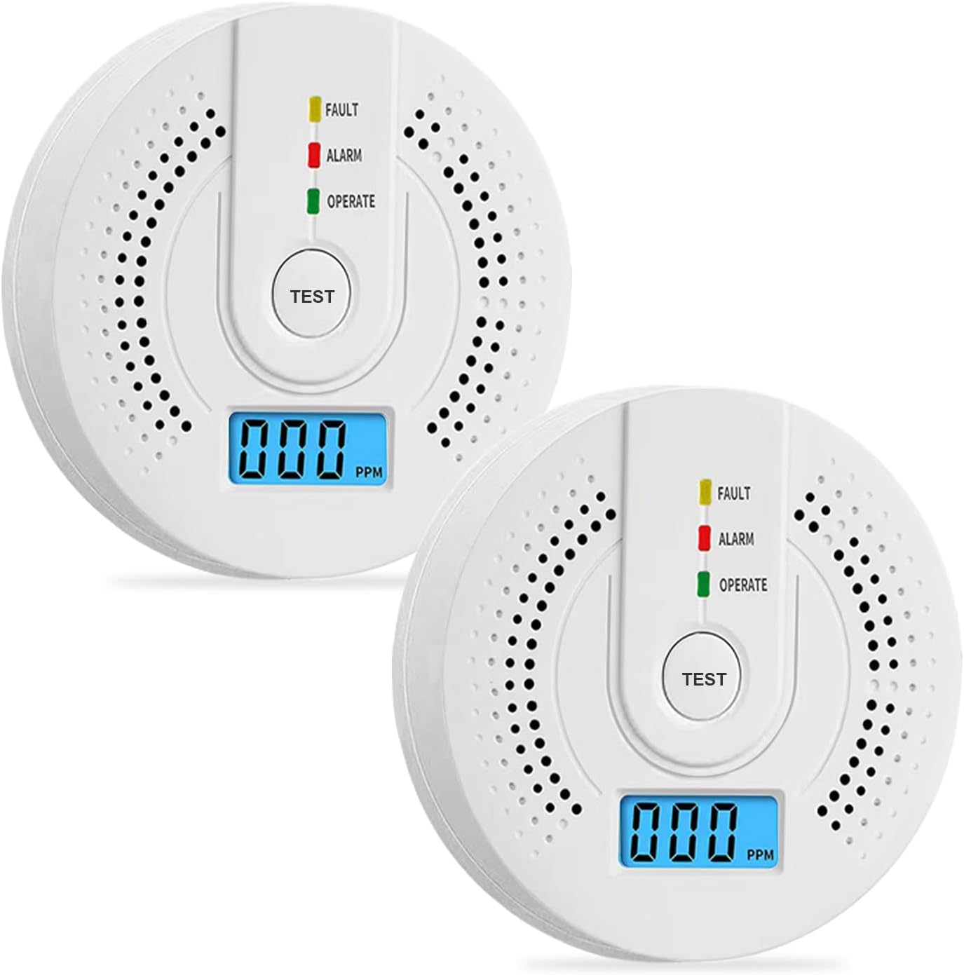 Carbon Monoxide Detector 2Pack,CO Gas Monitor Alarm Detector,CO Sensor ...