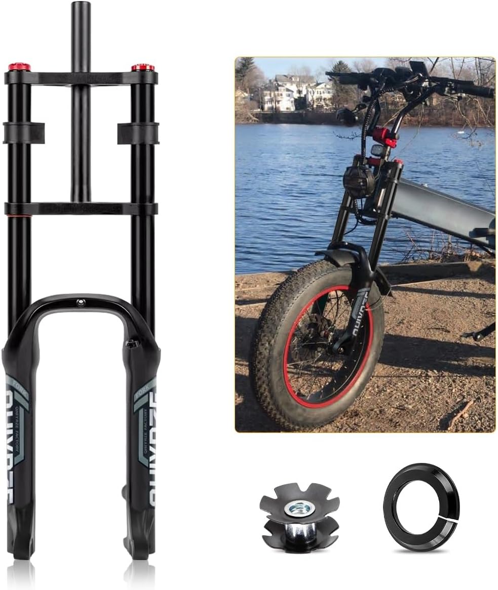 Amazon.com : 20 Inch Fat Bike Fork 4.0" Air Suspension Fork Travel 120mm E-bike Fork Rebound ...