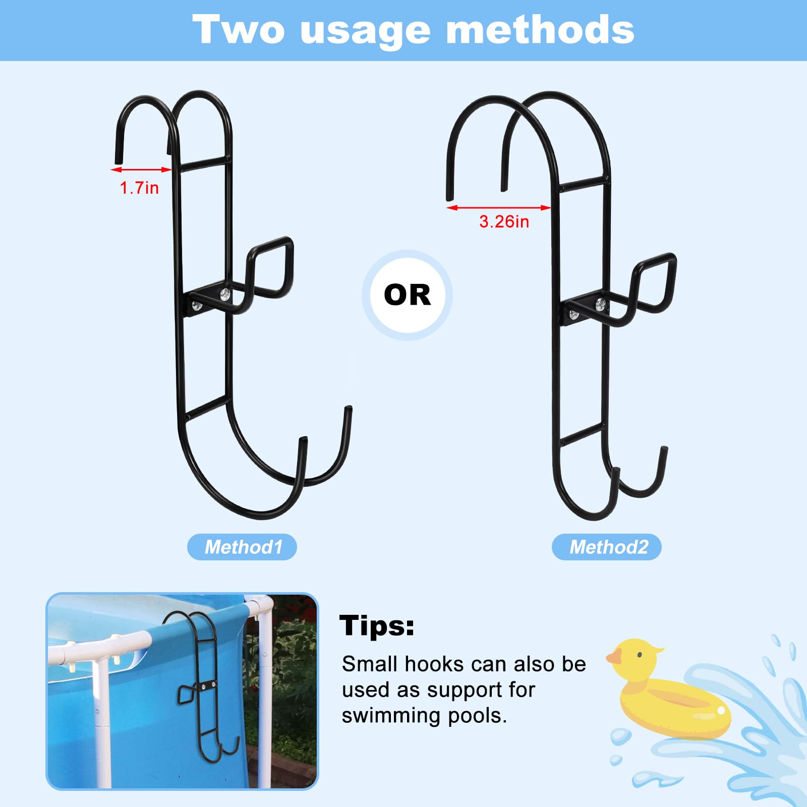 Snapklik.com : 2PCS Pool Pole Hanger Swimming Pool Fence Hooks,Poolside ...