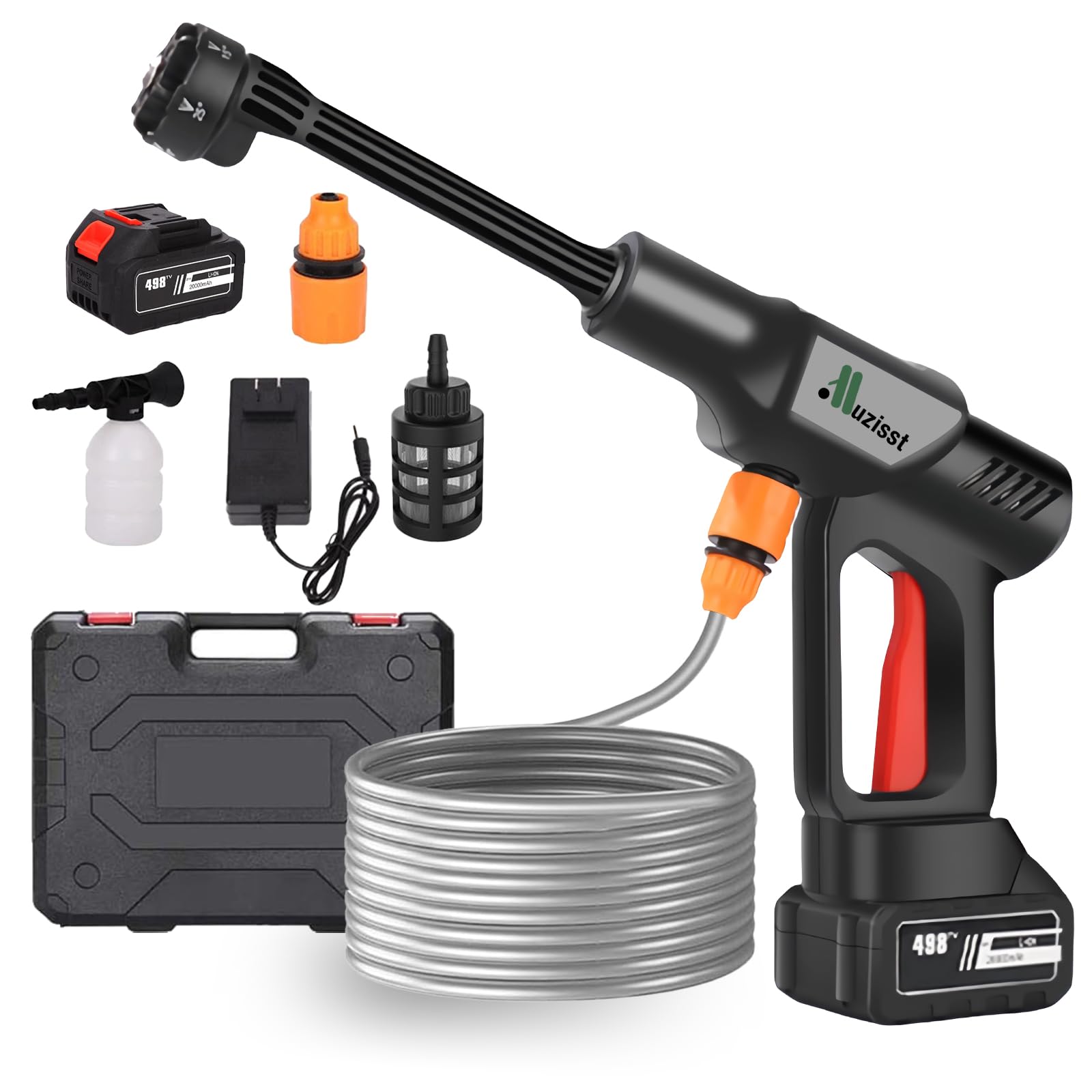 Amazon.com : Muzisst 900PSI Cordless Pressure Washer, 20000mAh Battery ...