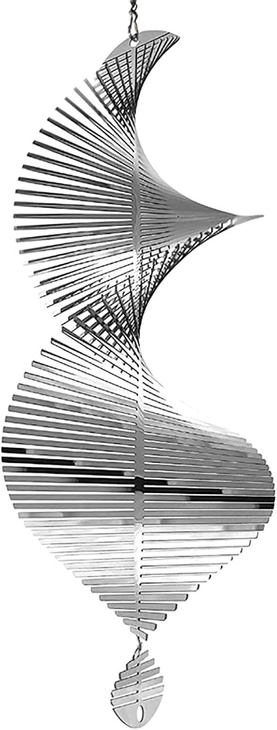 Amazon.com : Spiral Helix Metal Wind Chimes Spinner 3D Stainless Steel ...