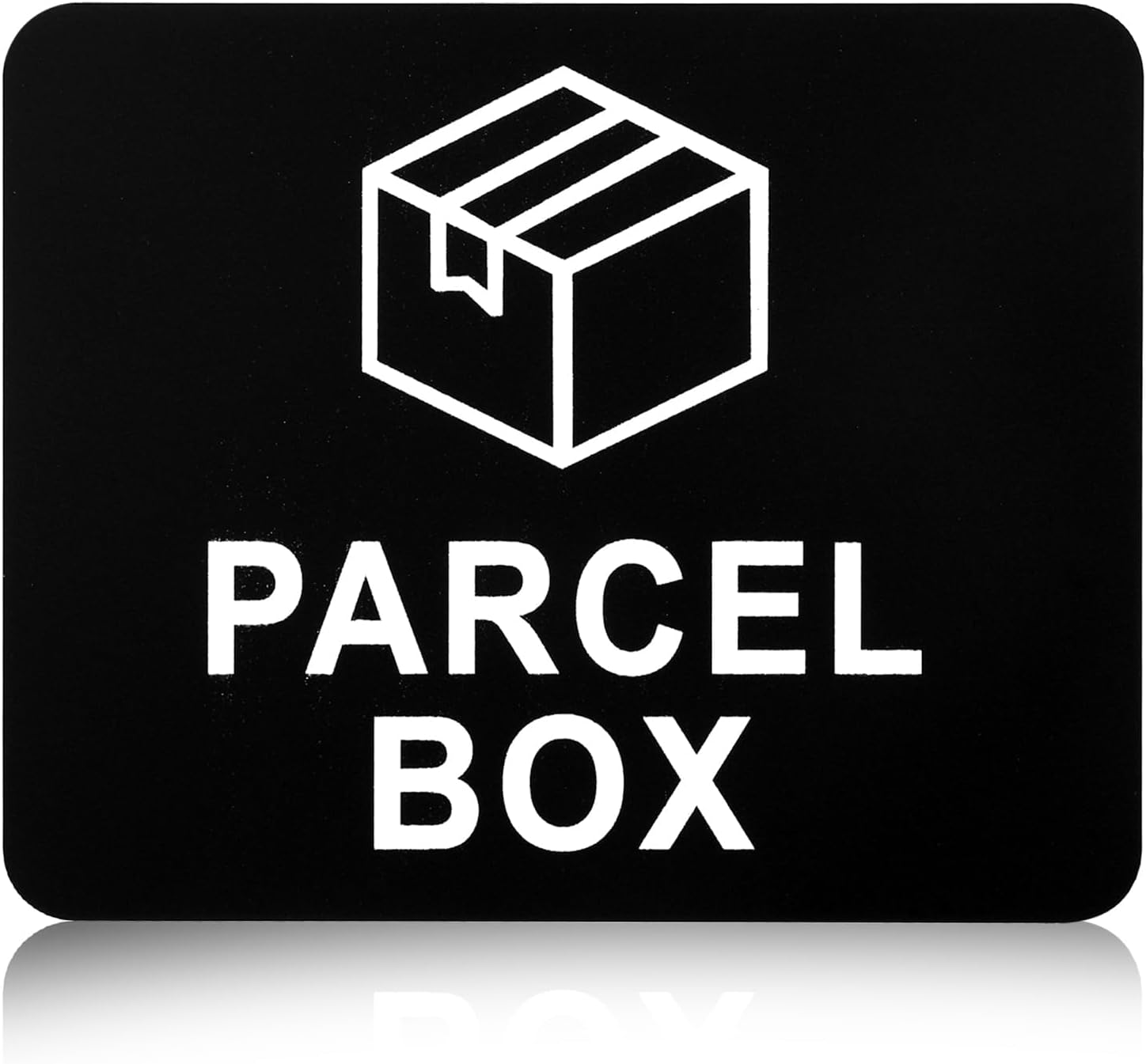 Parcel Box Sign Black Parcel Delivery Sign 11cm x 9cm Self Adhesive ...