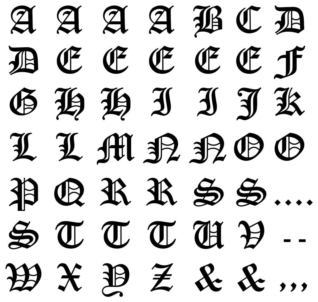 Amazon.com: Minglewood Trading Old English Letter Sheet Vinyl Decals ...