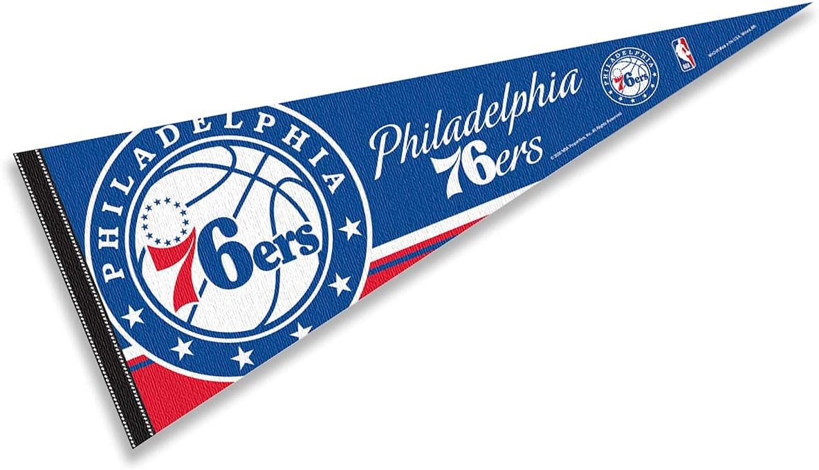 Amazon.com : Philadelphia 76ers Pennant Flag and Wall Tack Pads Mounts ...